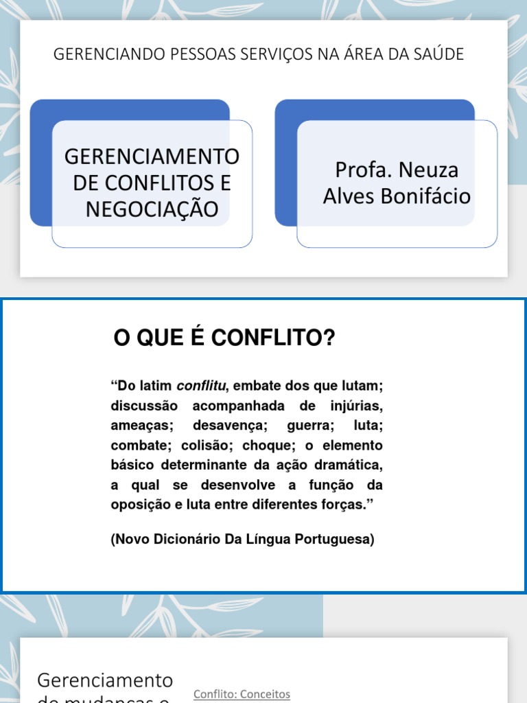Gerenciando conflitos na saúde | PDF | Tempo | Inovação Gerenciando conflitos na saúde | PDF | Tempo | Inovação