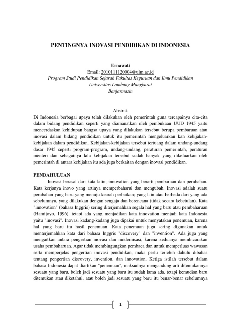 Ernawati-A1 - UTS Inovasi Pendidikan | PDF | Ilmu Sosial
