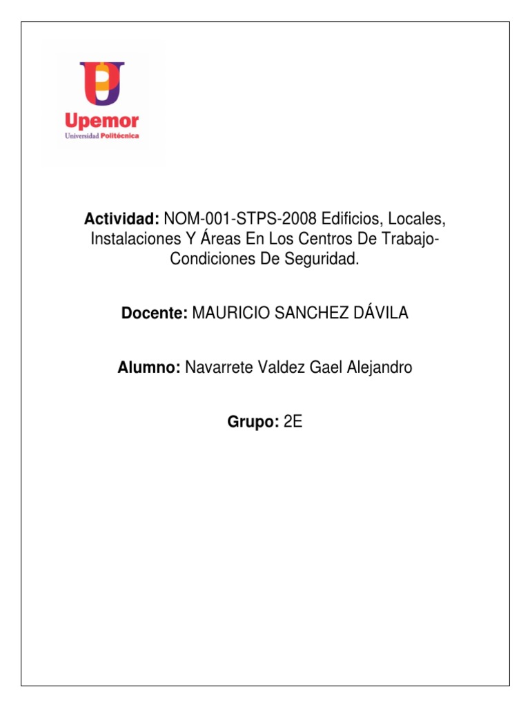 Nom-001-Stps-2008 - Navarrete Valdez Gael Alejandro | PDF | Valores ...