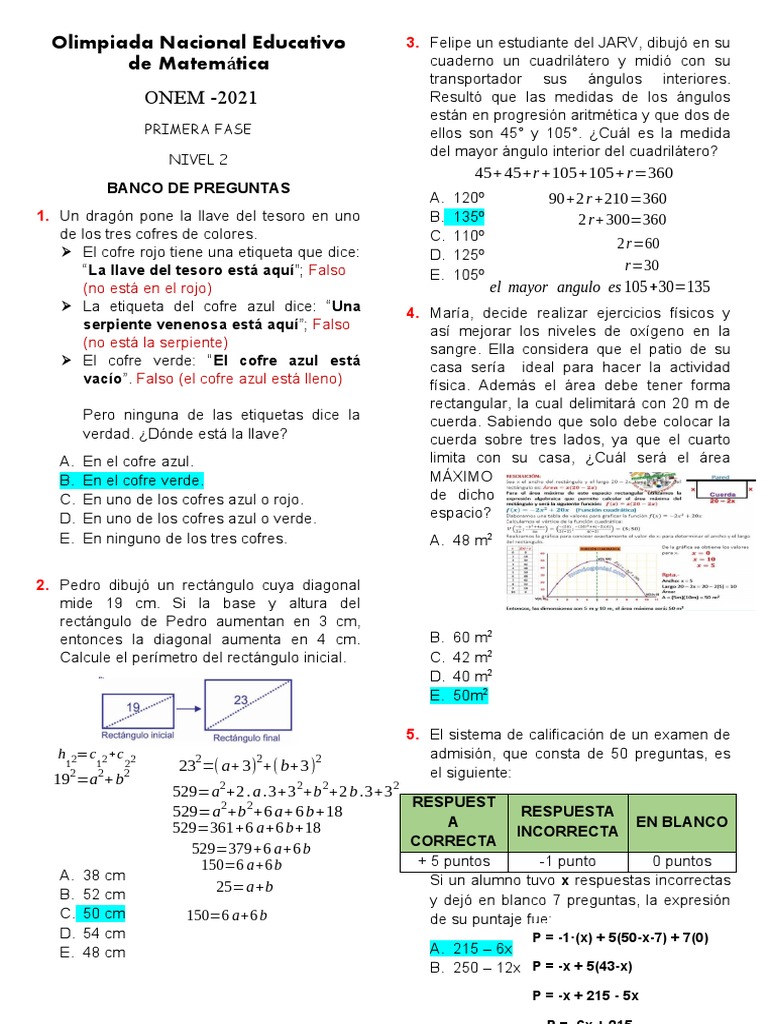 Examen de Matematica | PDF