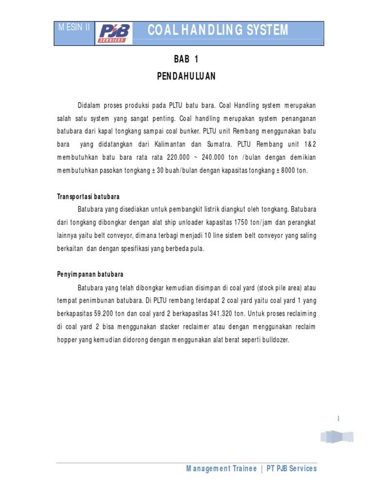 Coal Handling System | PDF