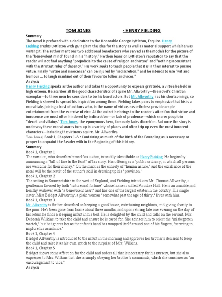 Tom Jones | PDF | The History Of Tom Jones, A Foundling | Social ...