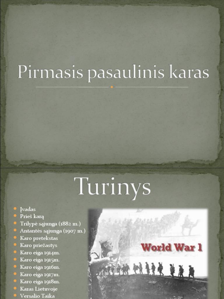 Pirmas Pasaulinis Karas Skaidres (Mokslobaze - LT) | PDF