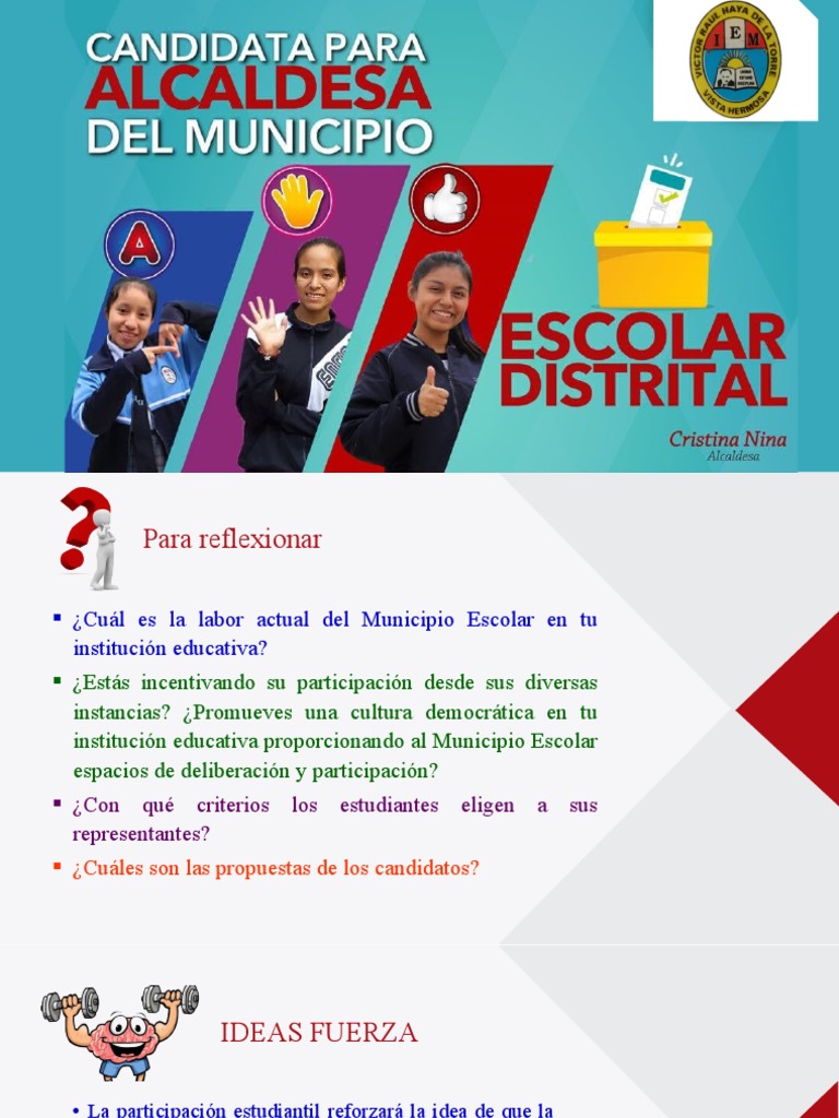 Funciones del Municipio Escolar 2025 | PDF | Elecciones | Alcalde