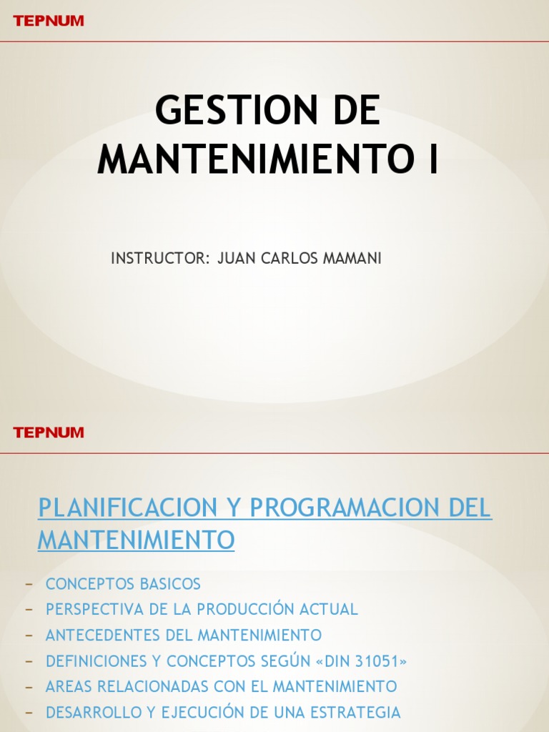 Tema 1 - PLANIFICACION Y PROGRAMACION DEL MANTENIMIENTO | Descargar gratis PDF | Planificación ...