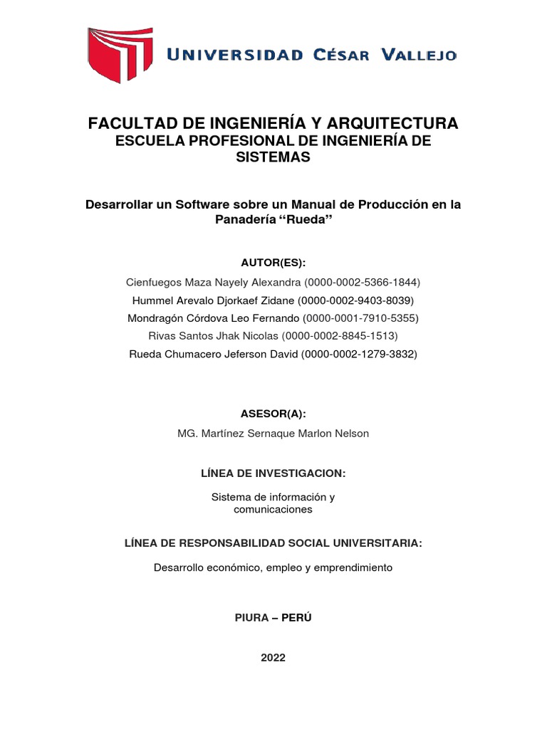 Informe Academico Final de Programacion - Grupo 09 | PDF | Panes | Planificación