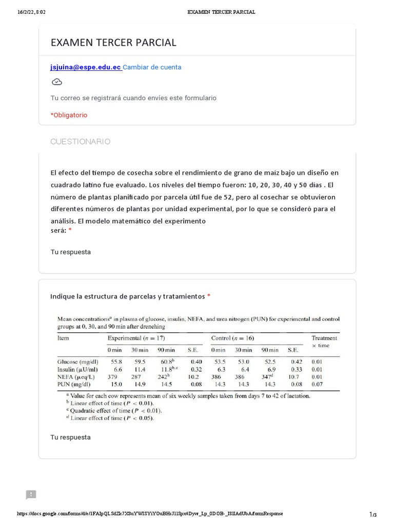Examen Tercer Parcial | PDF | Experimentar