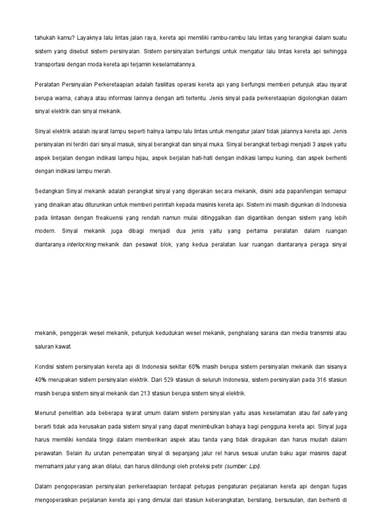 Sistem Persinyalan Kereta Api | PDF