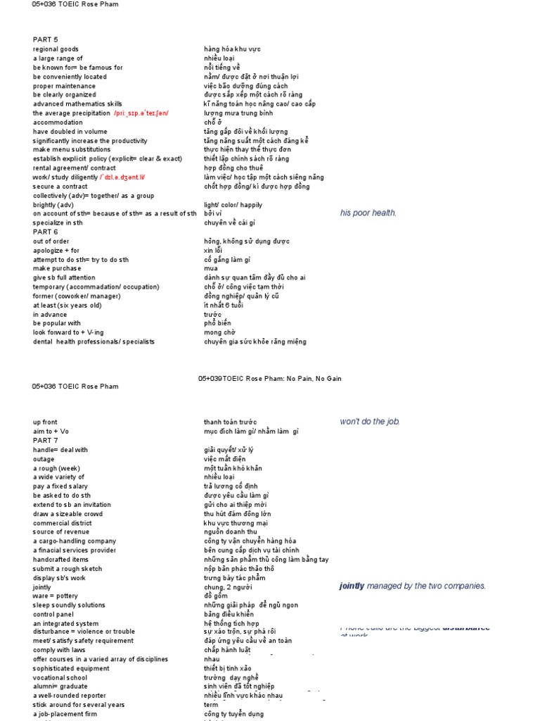 Vocabulary RC Toiec ETS 2022 | PDF