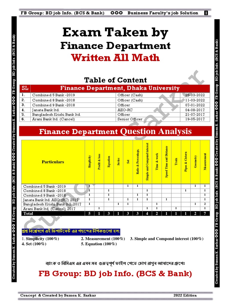 Finance Dep. Written Math | PDF | Length | Area