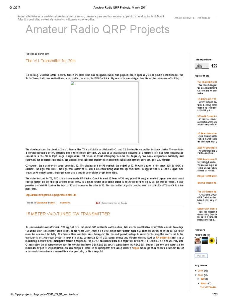 Amateur Radio QRP Projects - March 2011 | PDF | Amplifier | Capacitor