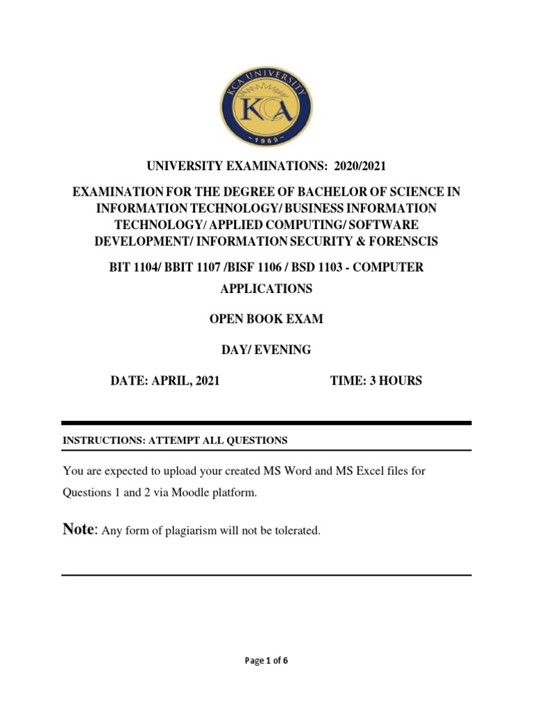 Bit 1104 Bbit 1107 Bisf 1106 BSD 1103 - Computer Applications | PDF ...