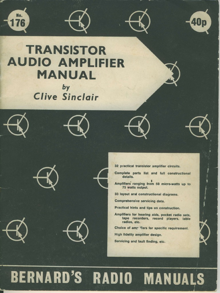 TRANSISTOR AUDIO AMPLIFIER MANUAL by Clive Sinclair | PDF | Amplifier ...