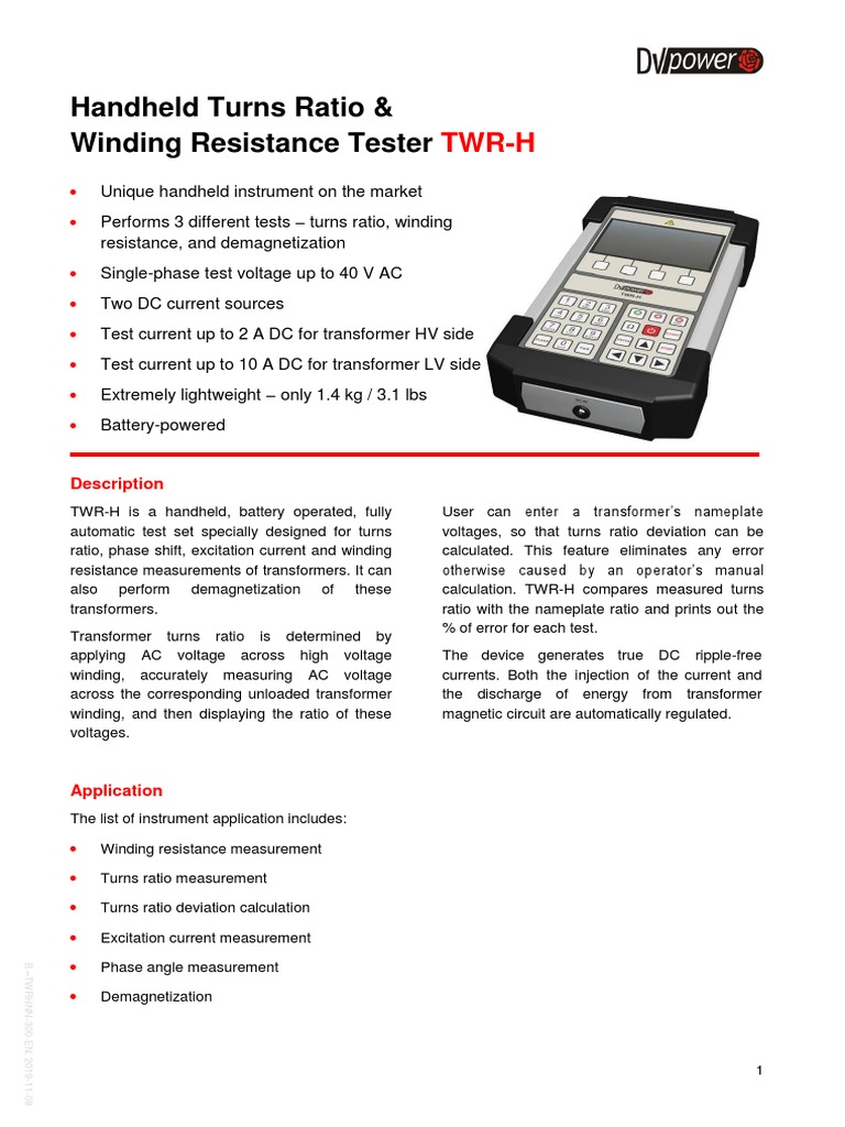Brochure TWR H - B TWRHNN 300 EN | PDF | Transformer | Alternating Current