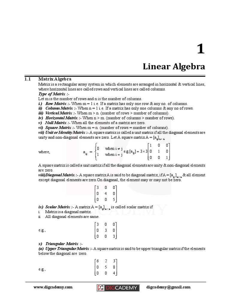 Linear Algebra | PDF | Matrix (Mathematics) | Determinant