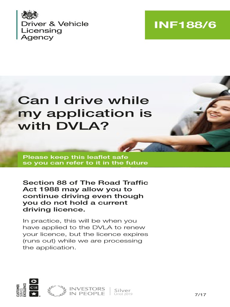 Inf188x6 Can I Drive While My Application Is With Dvla | PDF | Driver's License | License