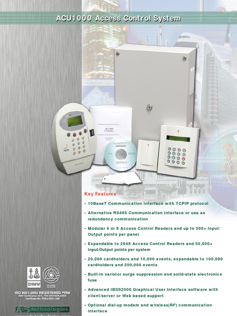 ACU1000 Ds0202a | PDF | Access Control | Computer Network