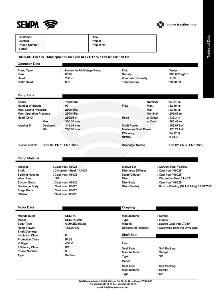 ARS DD - 125 60l S 200m | PDF | Pump | Mechanical Engineering