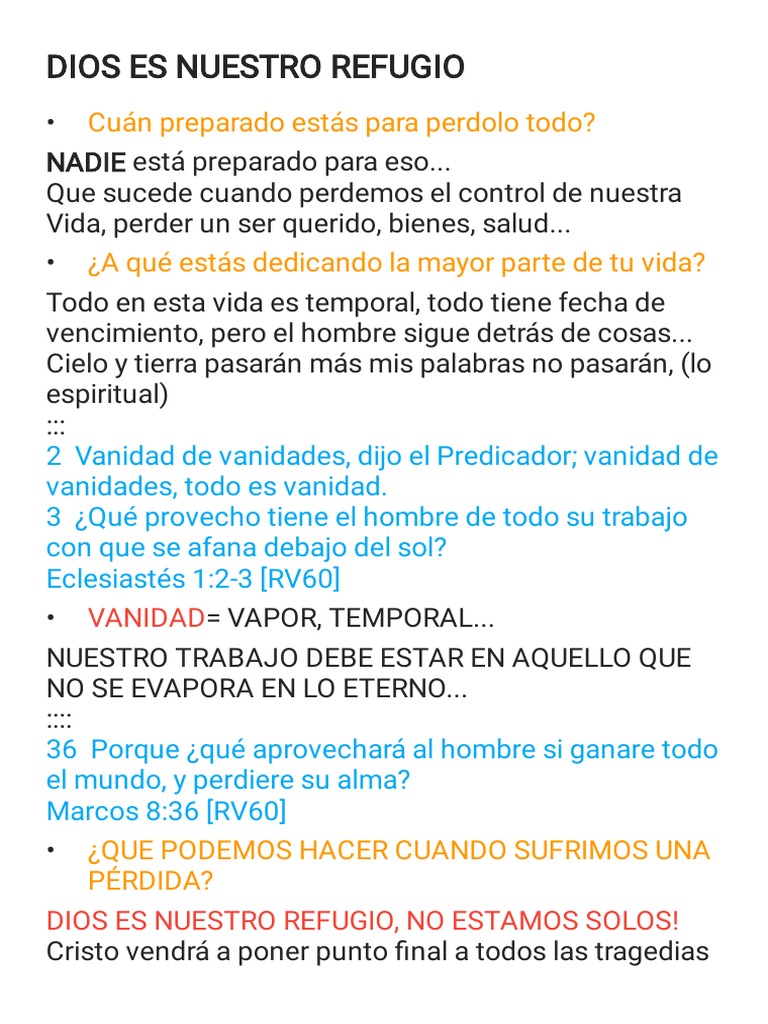 Dios Es Nuestro Refugio | PDF | Contenido bíblico