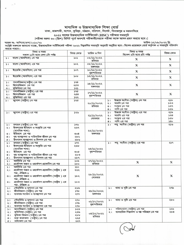 HSC Routine | PDF