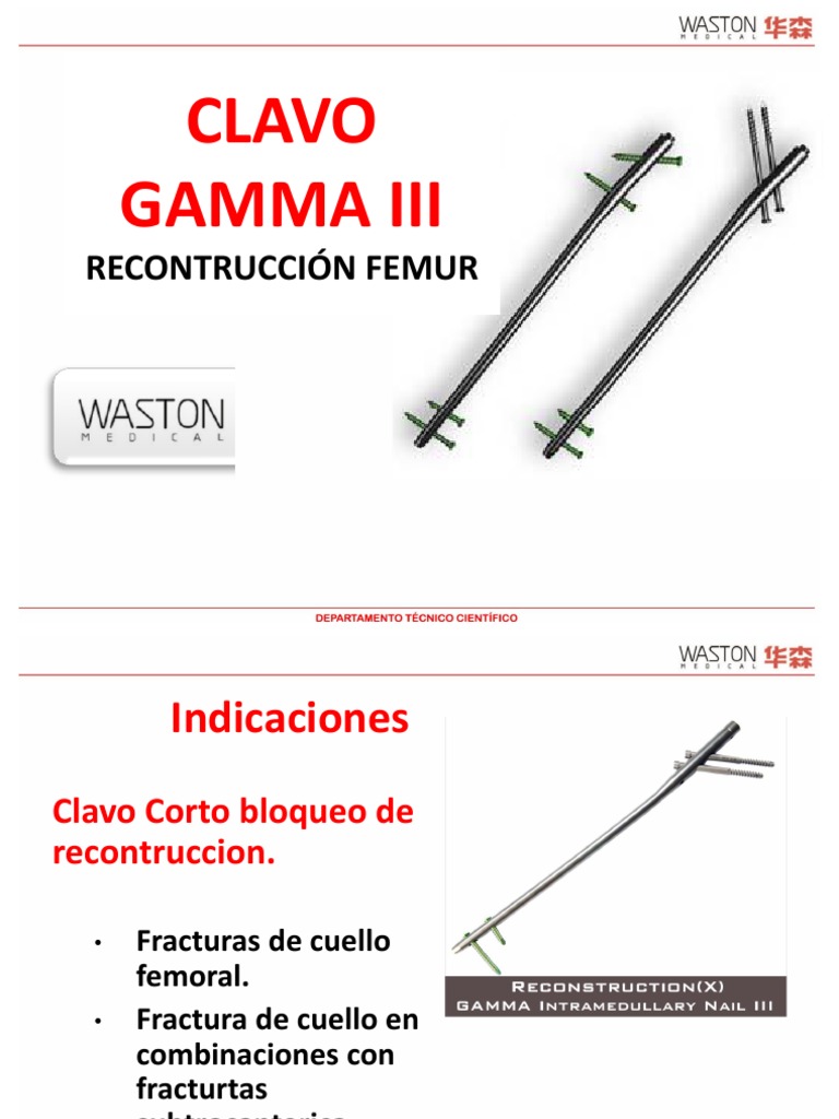 Clavo Fémur Gamma III | PDF | Tornillo