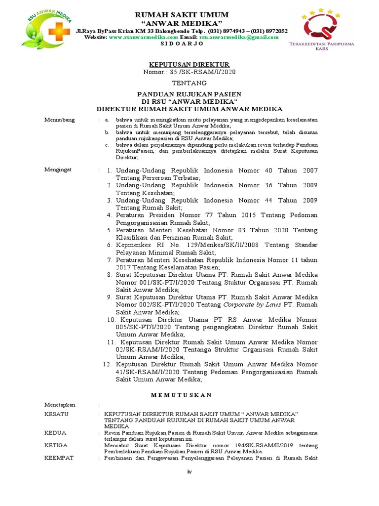 SK Rujukan Pasien 2020 | PDF