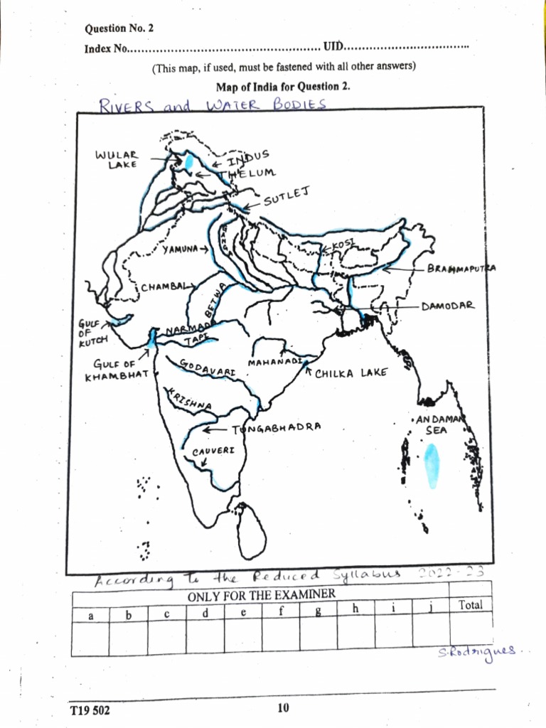 Icse Map Of India 2022 23 2 Pdf Natural Disasters Branches Of