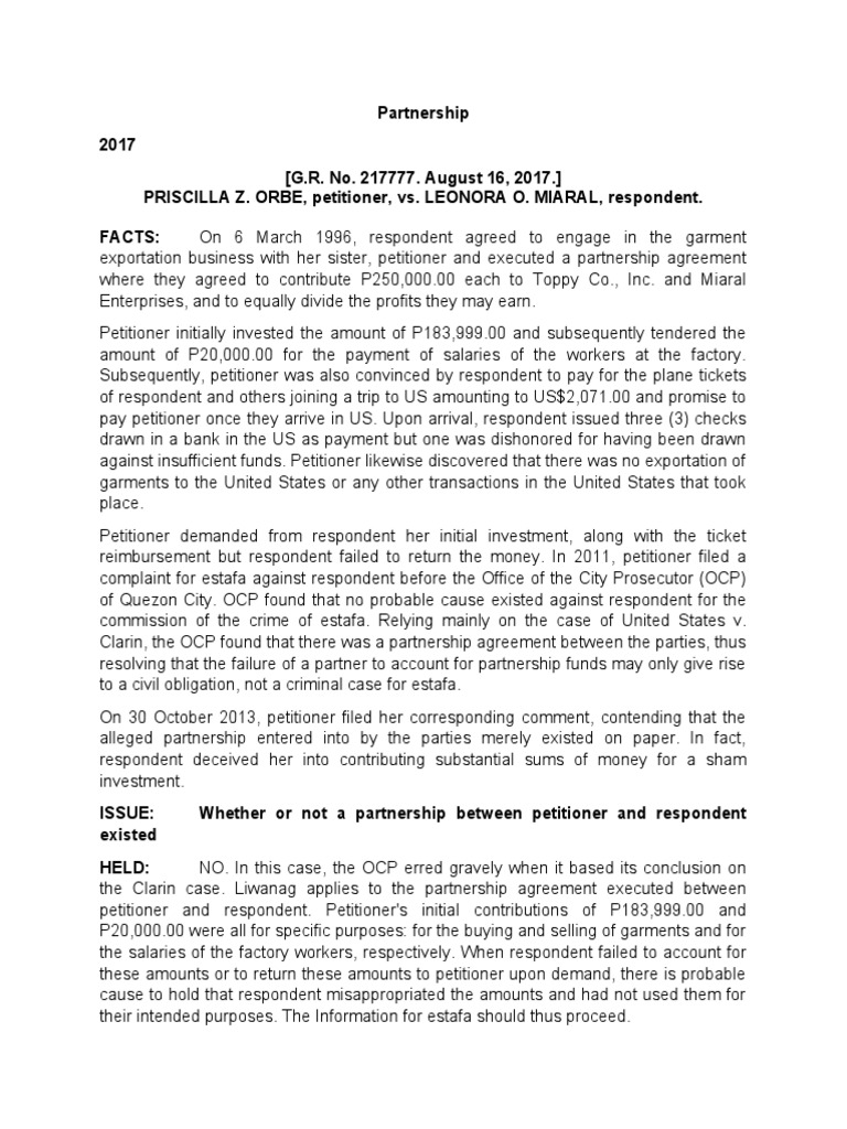 2017 - 2020 Partnership Cases | PDF | Partnership | Liquidation