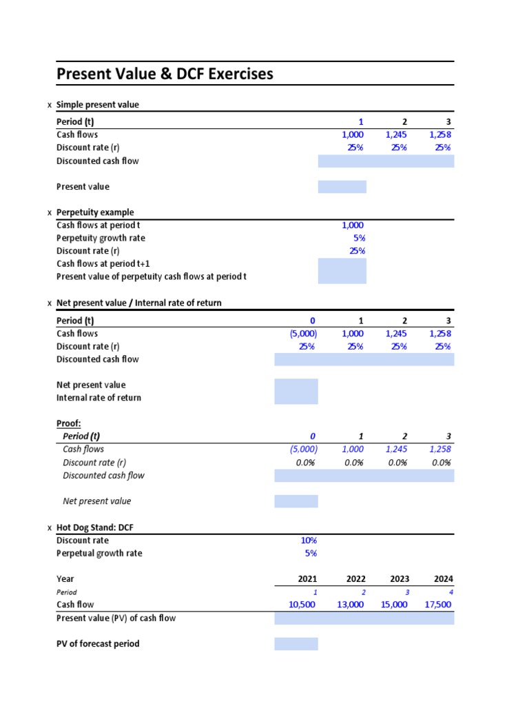 DCF Simple Exercises1 | PDF | Discounted Cash Flow | Net Present Value