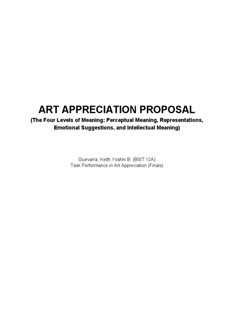 Art Appreciation Proposal | PDF | Perception | Psychological Concepts
