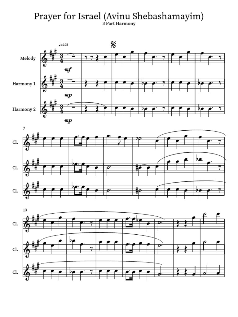 Prayer For Israel (Avinu Shebashamayim) | PDF | Art | Religion ...