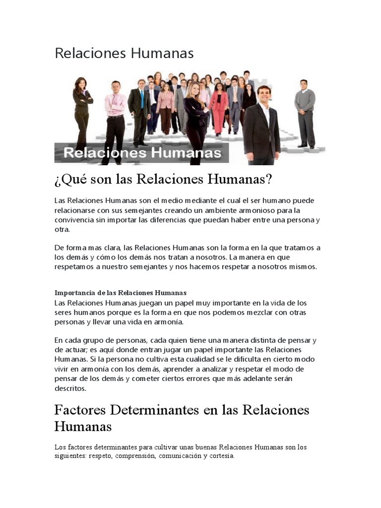 Claves para Relaciones Humanas Armoniosas | PDF