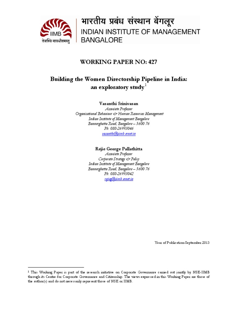 IIM Bangalore Study Report | PDF | Risk | Governance