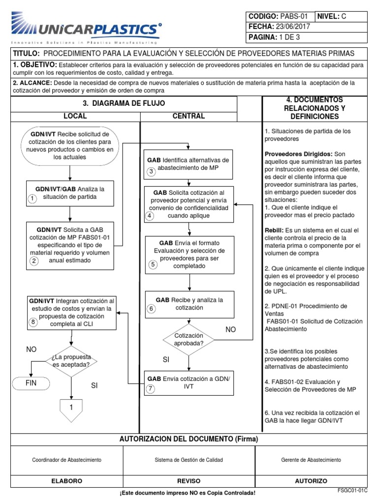 Procedimientos Evaluación y Selección de Proveedores | PDF | Evaluación ... Procedimientos Evaluación y Selección de Proveedores | PDF | Evaluación ...