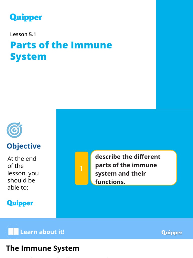 Earth and Life Science SHS 5.1 Parts of The Immune System | PDF | Immune System | Lymphatic System
