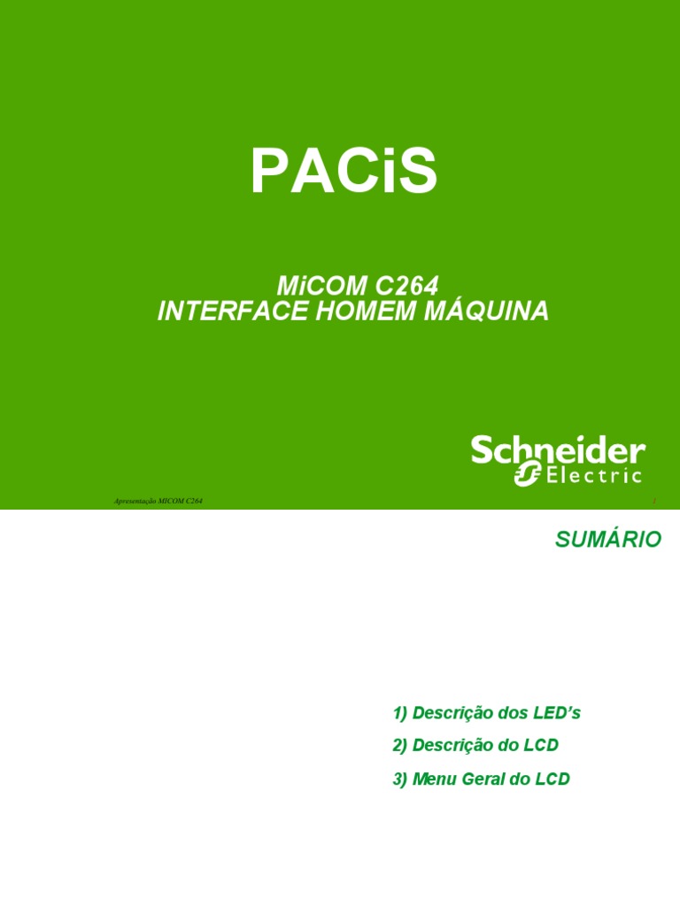 6 TREINAMENTO Parte II Painel Frontal C264 v01 | PDF | Visor de cristal ...