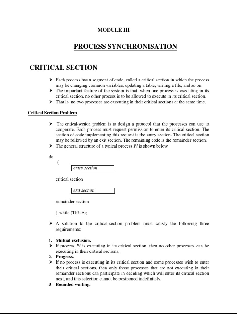 CSt206-OS-module 3 - Part1 | PDF | Office Equipment | Synchronization