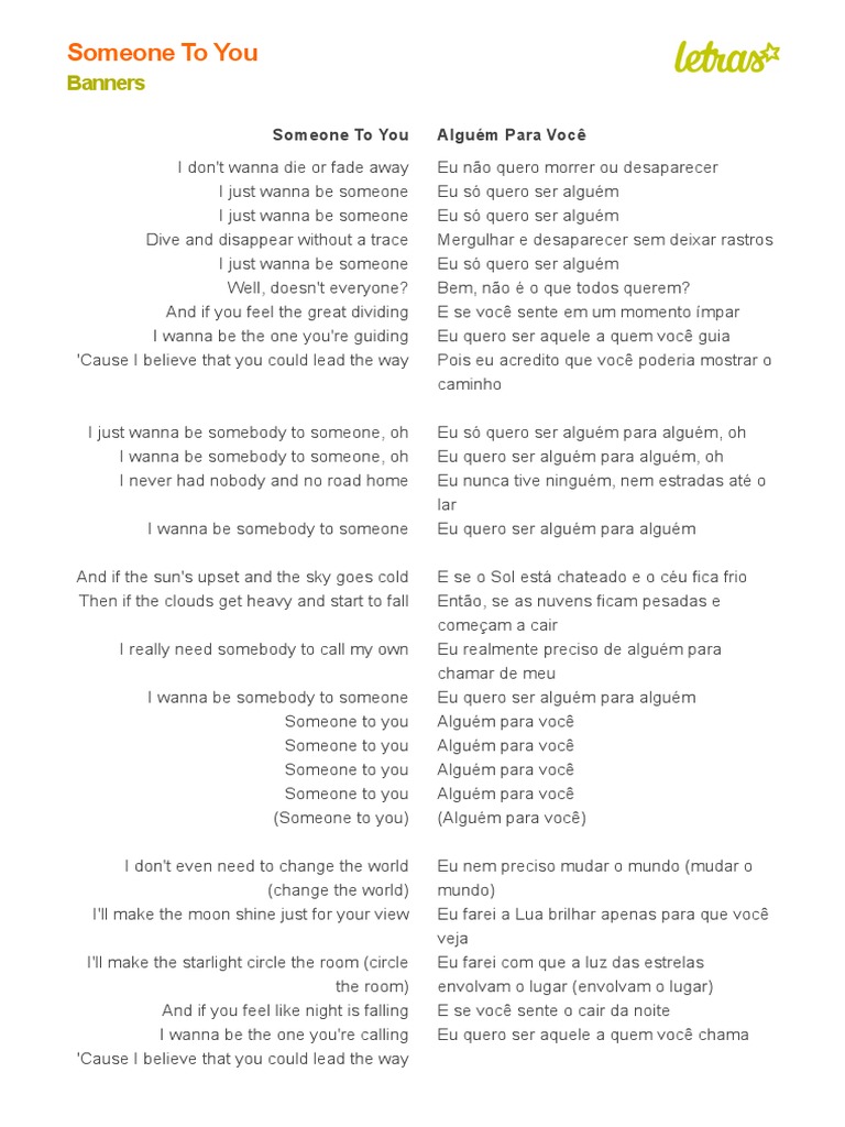 SOMEONE TO YOU - Banners (Impressão) | PDF