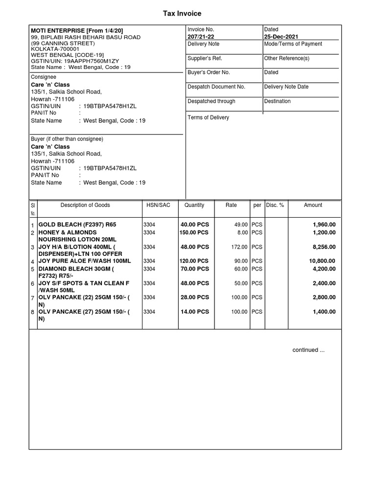 Tax Invoice | PDF | Taxation | Trade