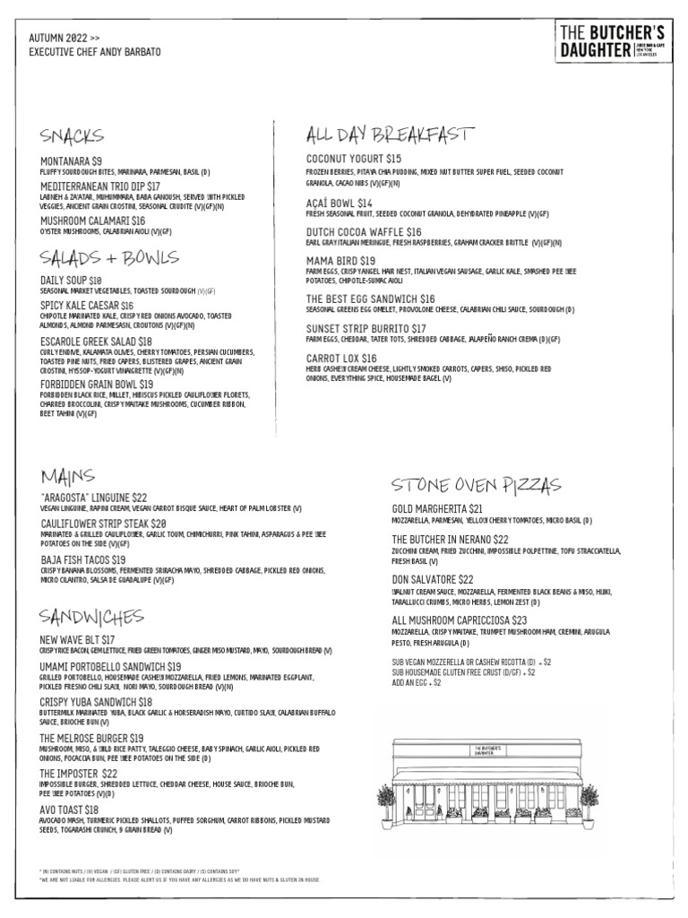 Butcher's Daughter Melrose | PDF | Pickling | Hamburgers