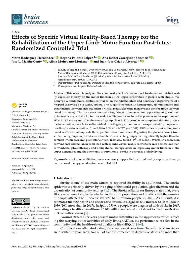 Rodríguez-Hernández Et Al. - 2021 - Effects of Specific Virtual Reality-Based Therapy | Download ...