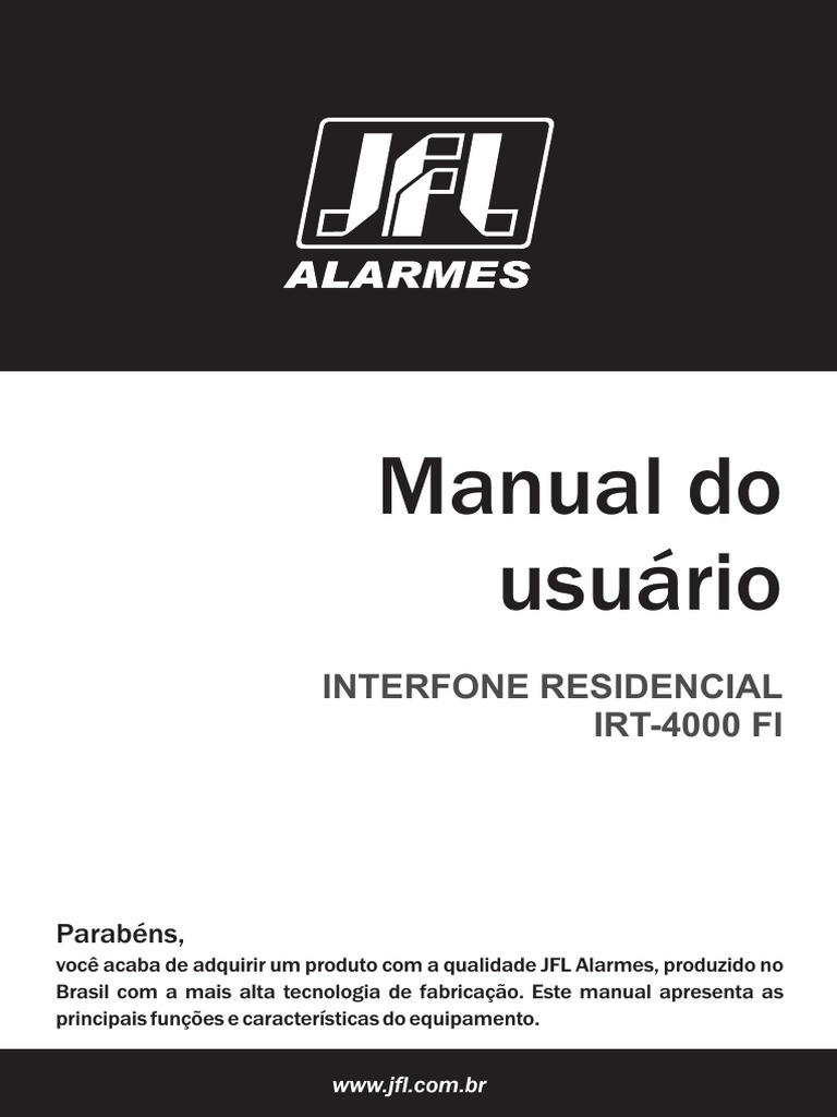 Manual Do Usuário INTERFONE RESIDENCIAL IRT-4000 FI | PDF | Engenharia Elétrica
