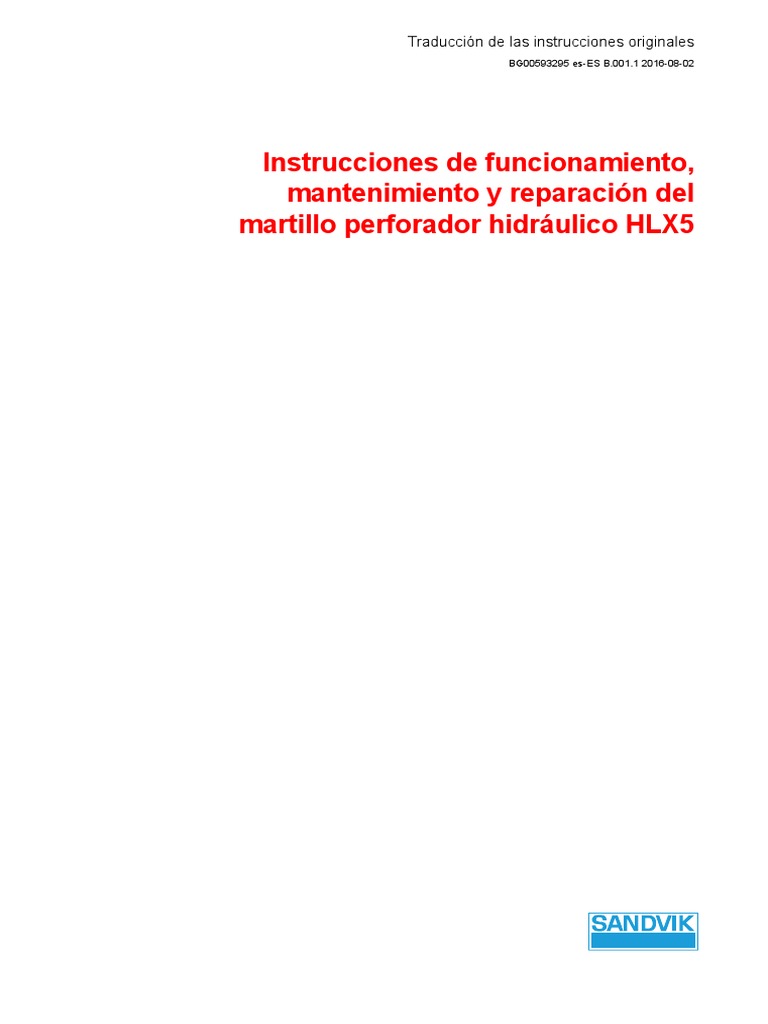 Rock Drill HLX5 Instructions (B) SP | PDF | Tornillo | Rodamiento ...