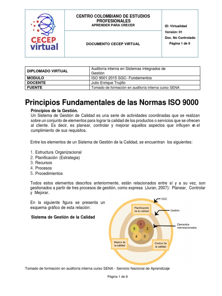 Principios De La Gestión De Calidad Pdf Gestión De La Calidad 3076