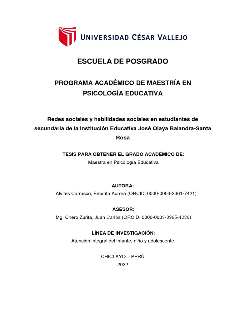 Alvites 2022 | PDF | Comportamiento | Alfa de Cronbach
