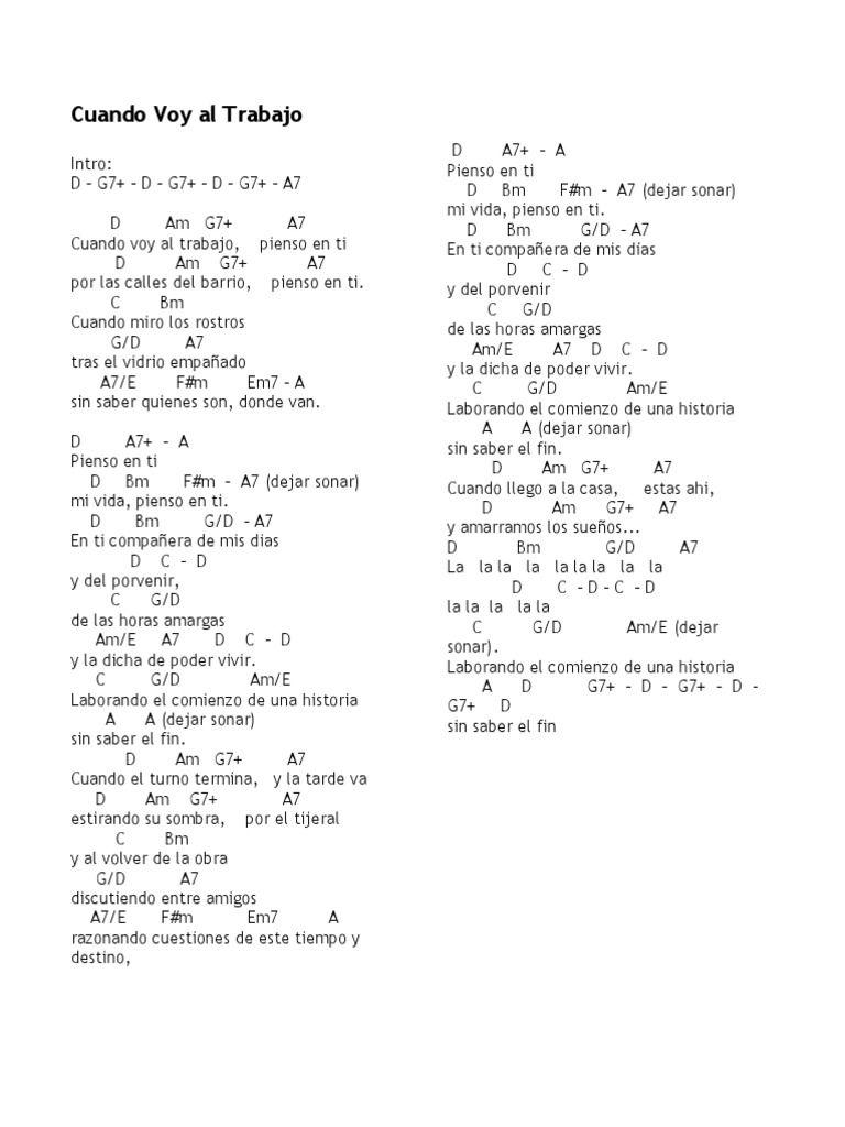 Cuando Voy Al Trabajo | PDF