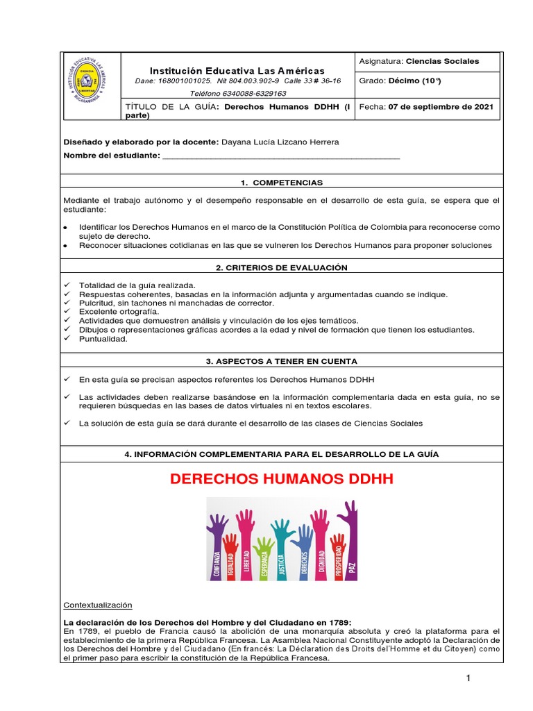 Guía DDHH 3 10 | PDF | Derechos humanos | Derechos