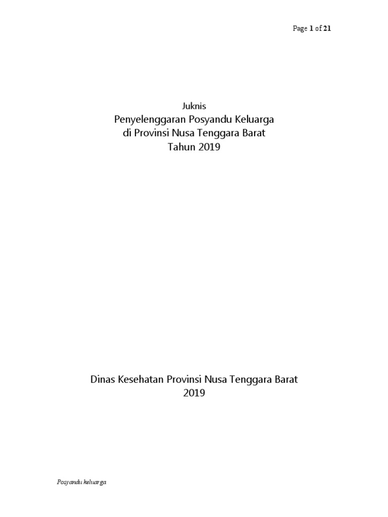 Juknis Posyandu Keluarga 2019 | PDF | Ilmu Sosial | Kesehatan Holistik