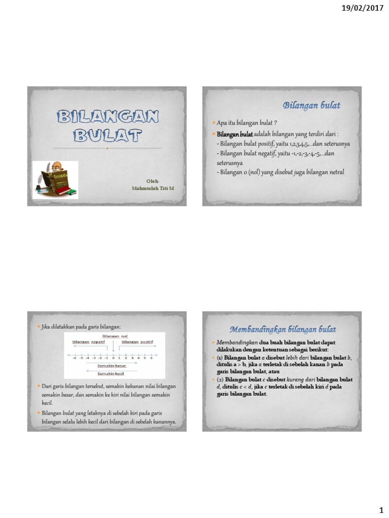 MTK SD Kls Rendah - Pert 2 - Bilangan Bulat | PDF
