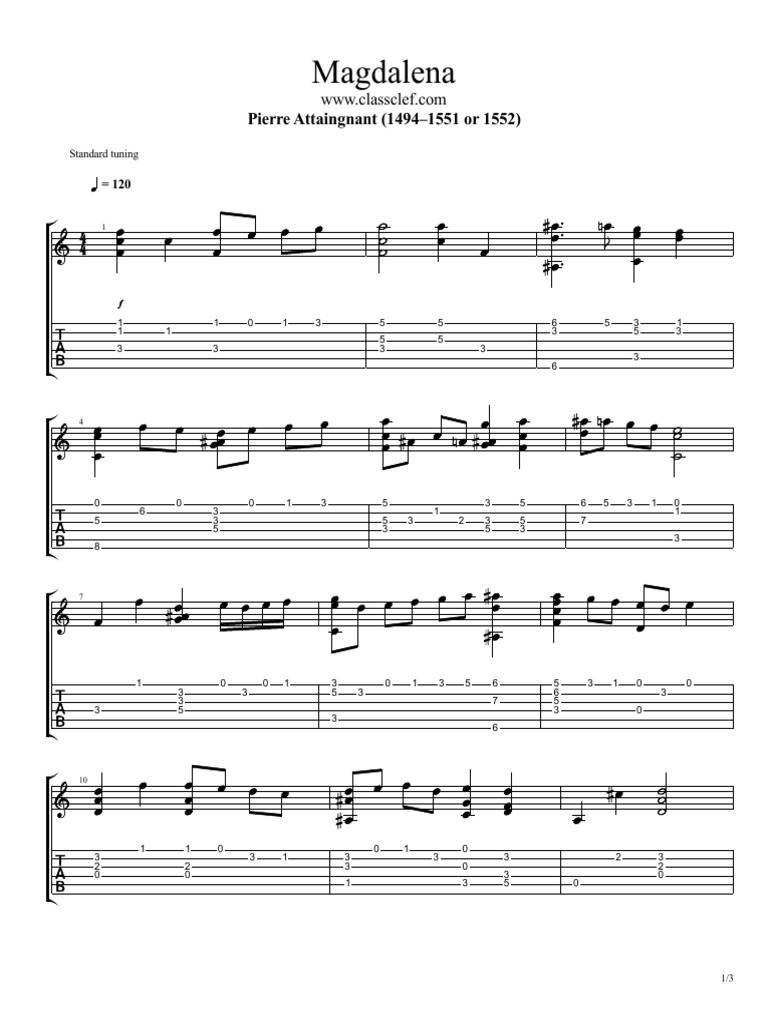 Magdalena by Pierre Attaingnant | PDF